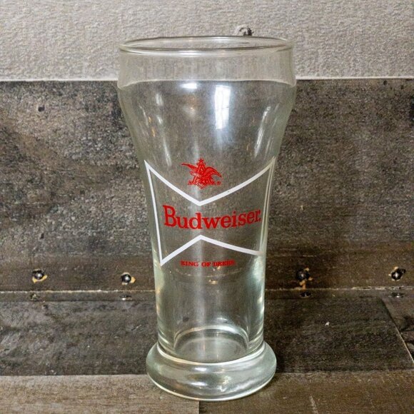 Budweiser | Dining | Vintage Budweiser Pilsner 5 Tall Red White Bow Tie ...